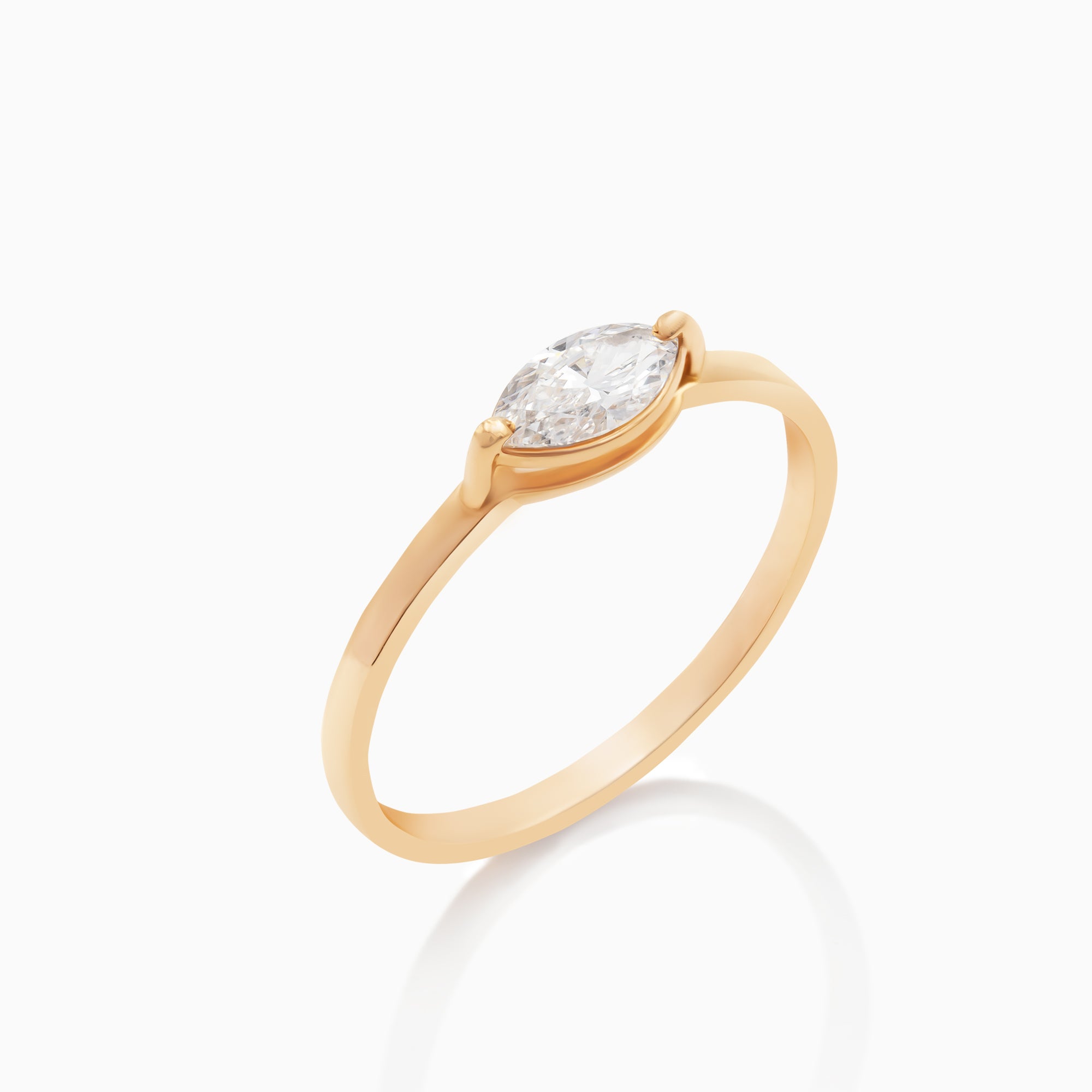 Gold Ring with Single Diamond – Randa Tabbah Fine Jewelry