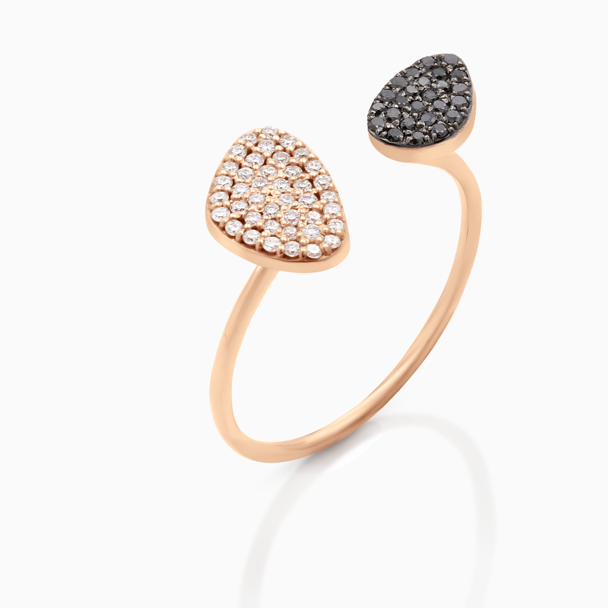 In Bloom Ring with White and Black Diamonds – Randa Tabbah Fine Jewelry