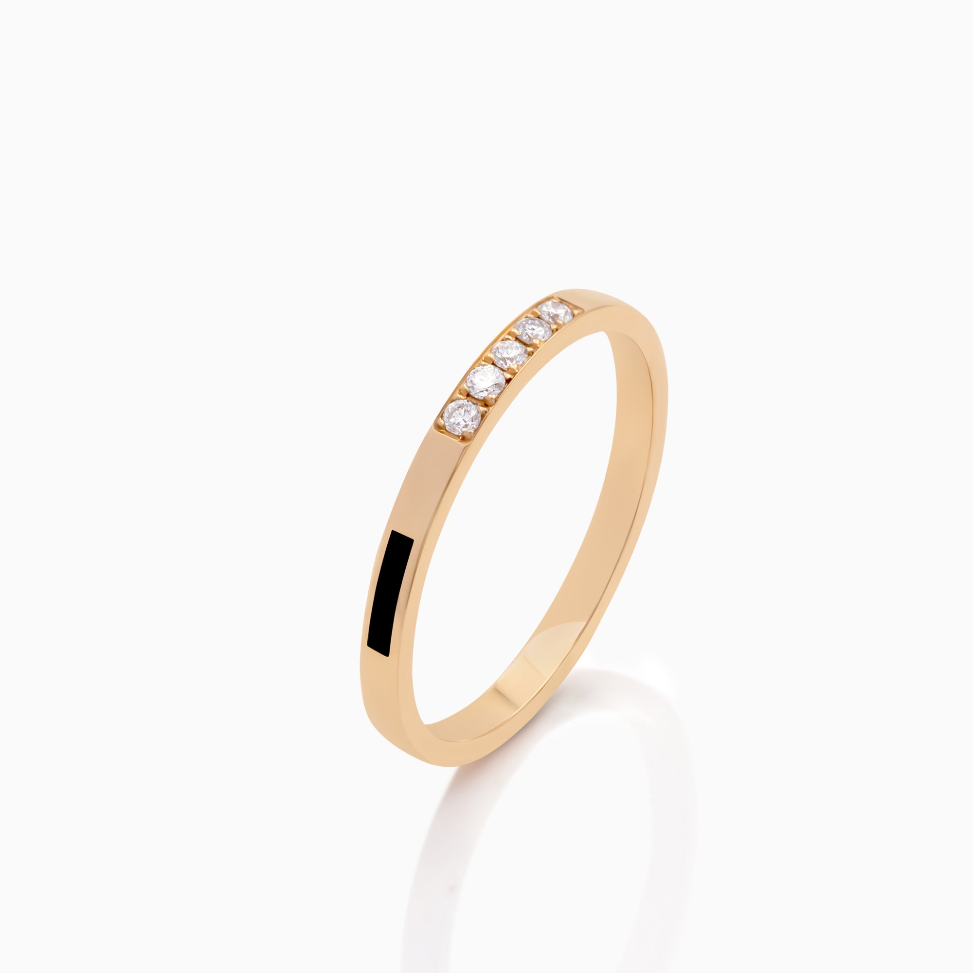 Solstice Gold Diamond Ring with Black Enamel – Randa Tabbah Fine Jewelry