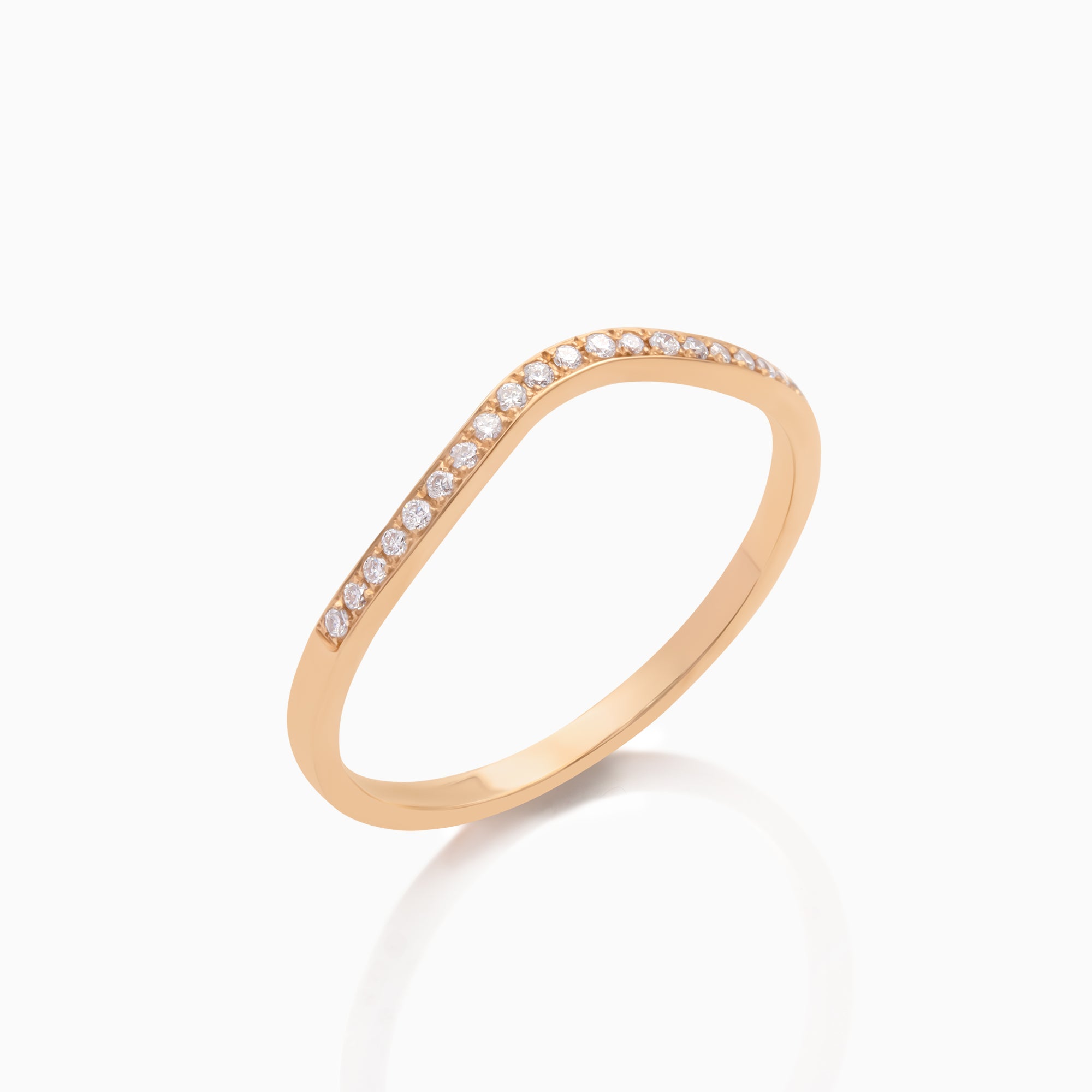 Curved Gold Diamond Ring – Randa Tabbah Fine Jewelry