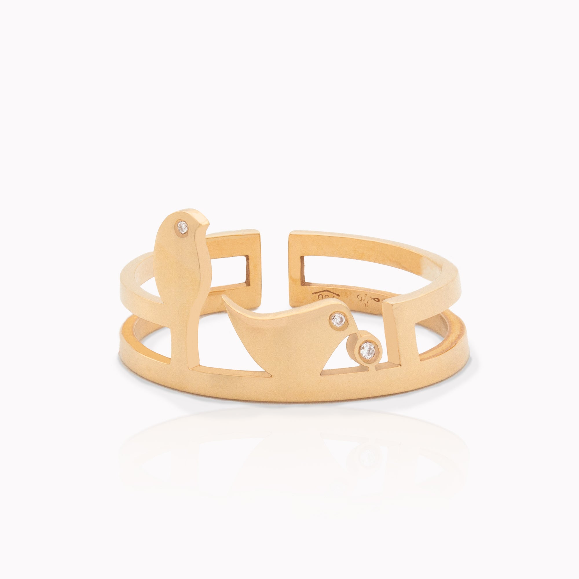 18K Rose Gold Bird Ring with Diamonds – Randa Tabbah Fine Jewelry